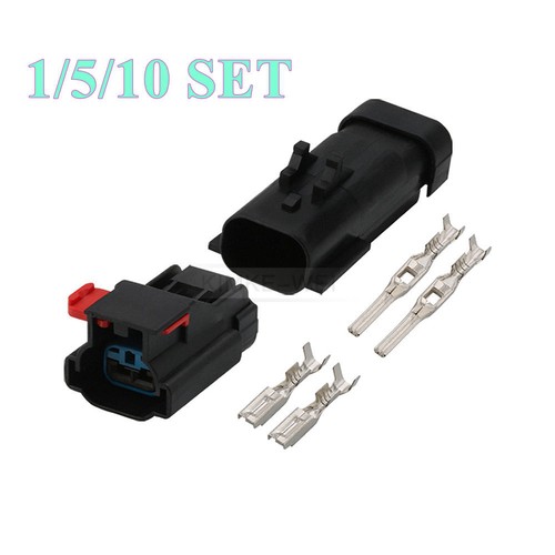 2 Pin Delphi Automotive Male Female Connector Plug Socket Kit 54200206/ ...
