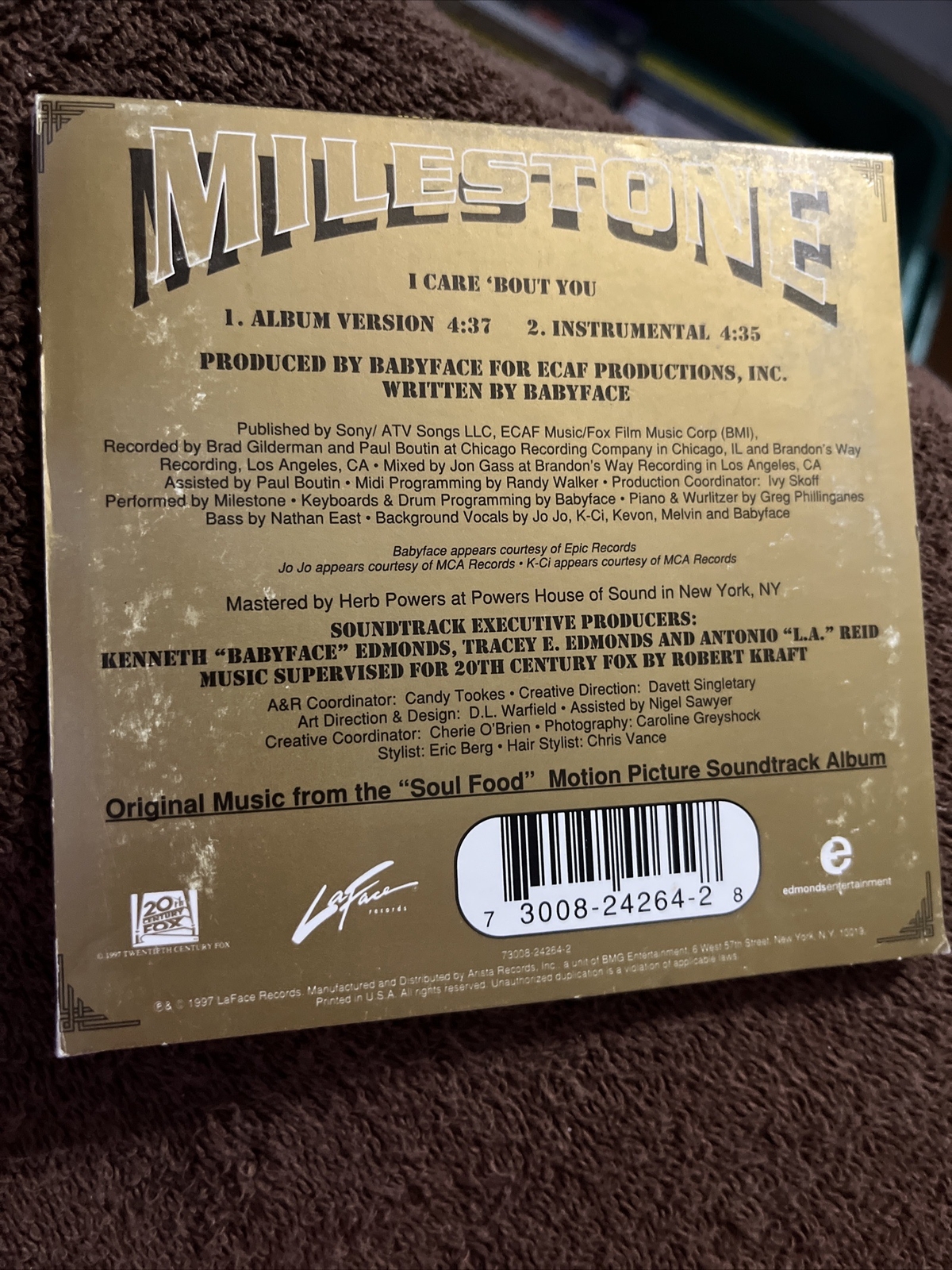 I Care 'Bout You [#1] [Single] by Milestone (CD, Aug-1997, LaFace) for ...