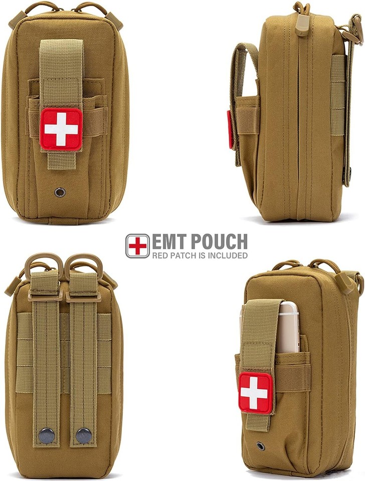 Tactical First Aid Kit Medical Molle Rip Away EMT IFAK Survival Pouch ...