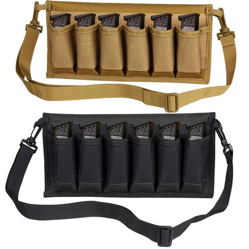 Tactical Pistol Double Stack Mag Holder Bag Strap 6 Slot 9mm Magazine ...