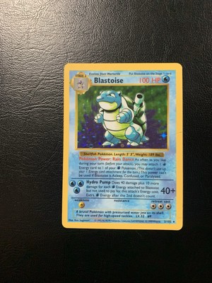 Pokémon TCG Blastoise Base Set Holo Shadowless Rare Card 2/102 | eBay