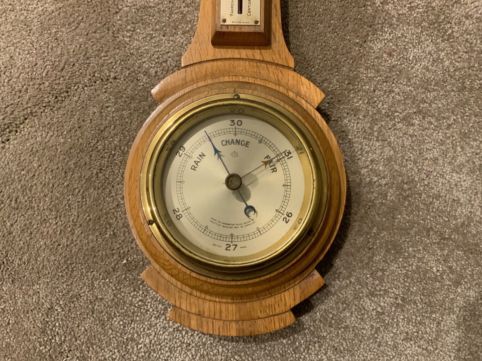 Vintage OC Anchor Wall Mounted Banjo Style Barometer With Thermometer ...