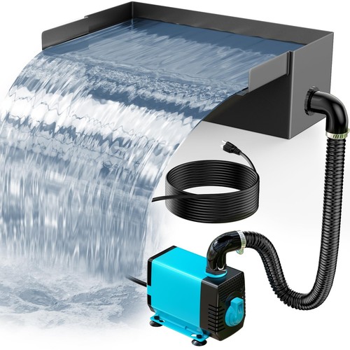 Pond Waterfall Box with Pump Kit, 11.8inch 304 Stainless Steel Pond ...