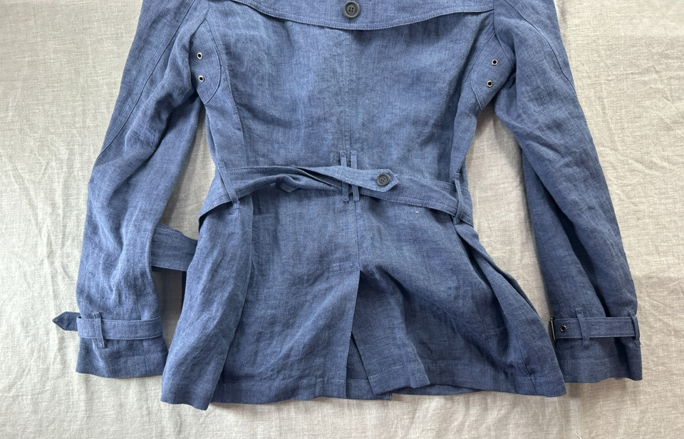Burberry Brit Trench Coat Women 10 Petite Balmoral Double Breasted ...