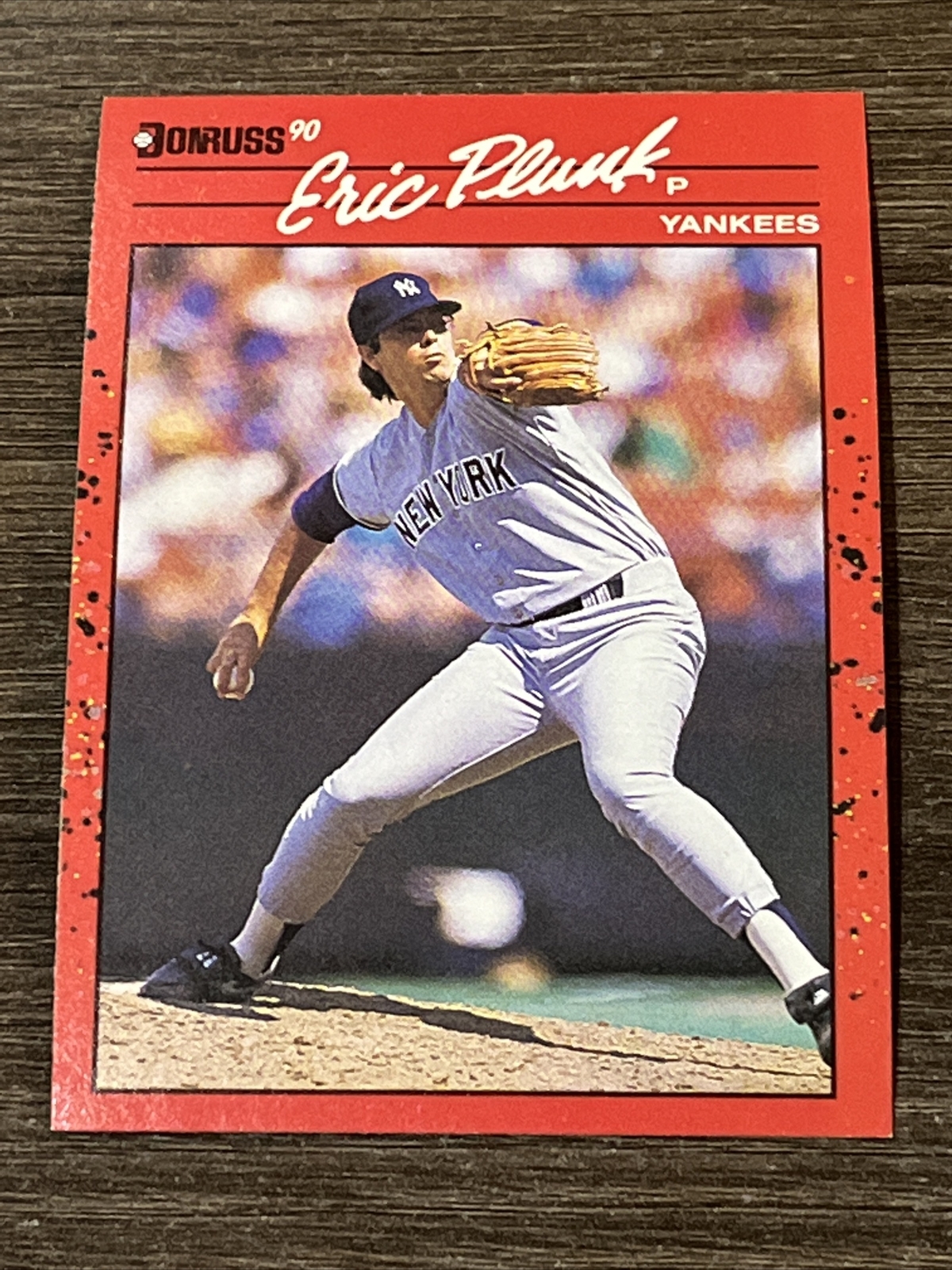 ERROR NO DOT 1990 DONRUSS BASEBALL CARD #196 ERIC PLUNK YANKEES PACK ...
