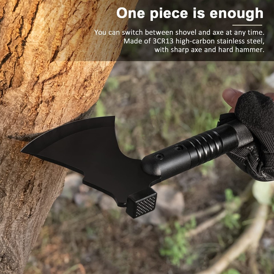 Suprock Survival Shovel High Carbon Steel Tactical Shovel Axe Folding ...
