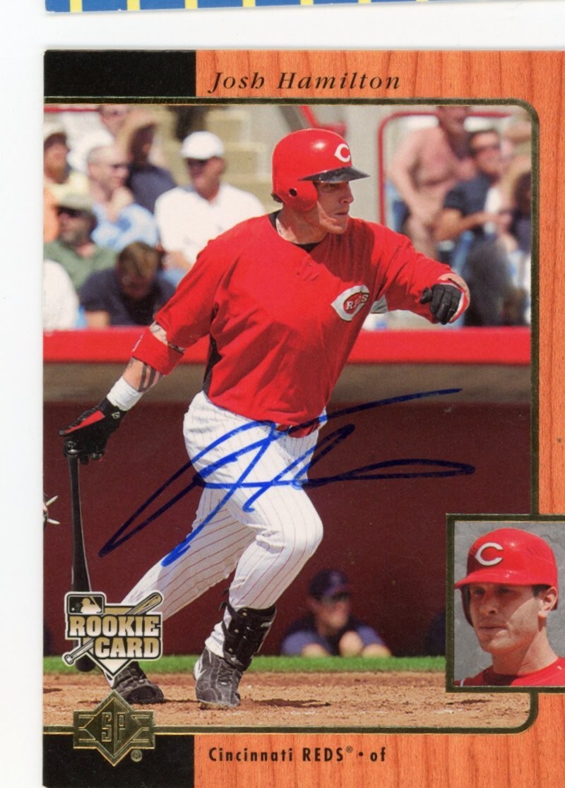 SIGNED BASEBALL CARD AUTO 2007 SP ROOKIE RC EDITION REDS JOSH HAMILTON ...