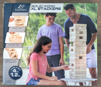 EASTPOINT Solid Wood XL Stackers - Tower Block Stacking Game (Open Box ...