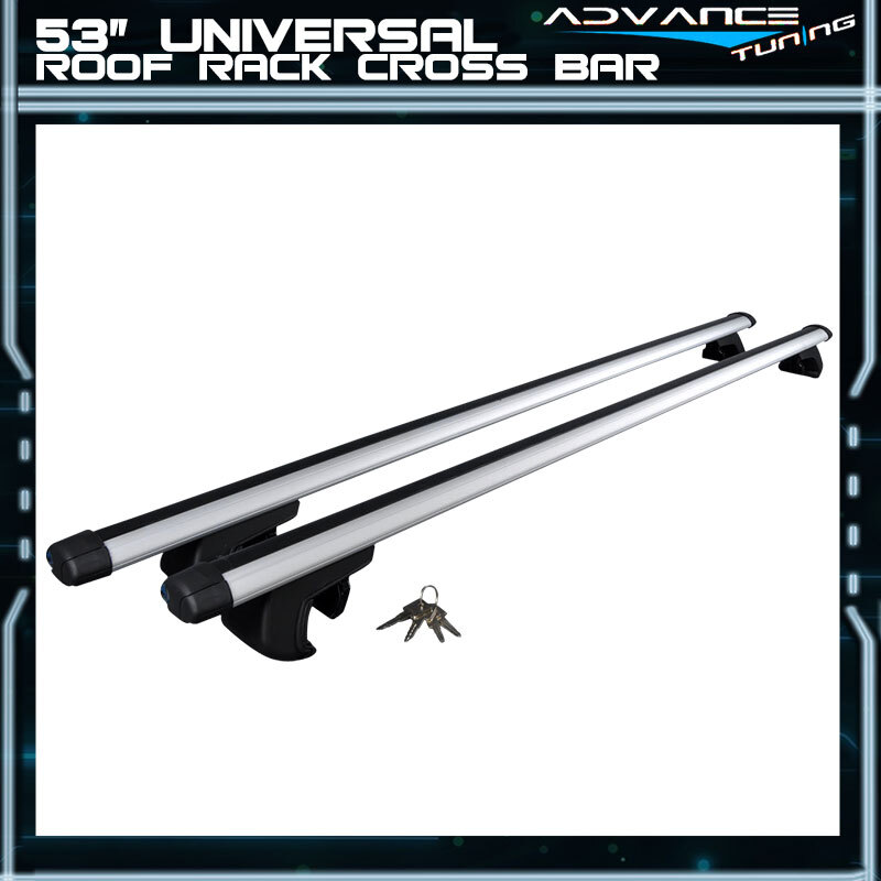 53" Universal Aluminum Top Roof Rack Cross Bar W/ Adjustable Clamps For ...