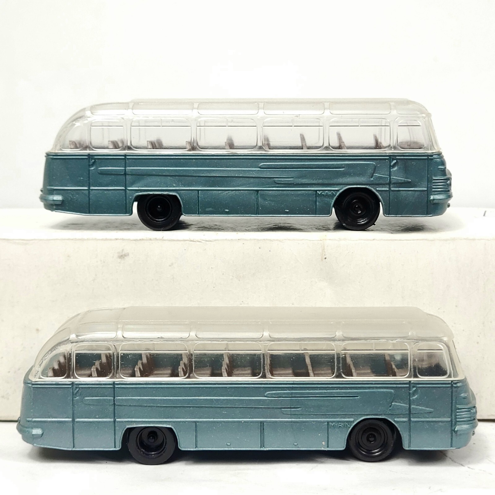 4x VINTAGE Hammer MAN, Bussing No 1, No 2 Plastic Coach Bus W. Germany ...