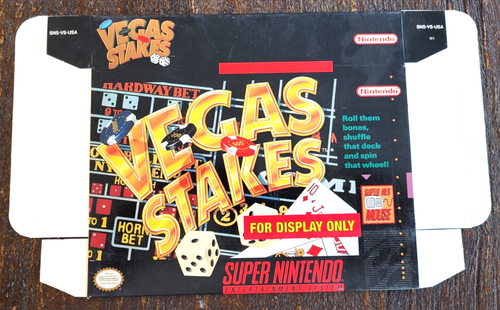 Vegas Stakes (Super Nintendo, 1993) SNES For Display Only Box ...
