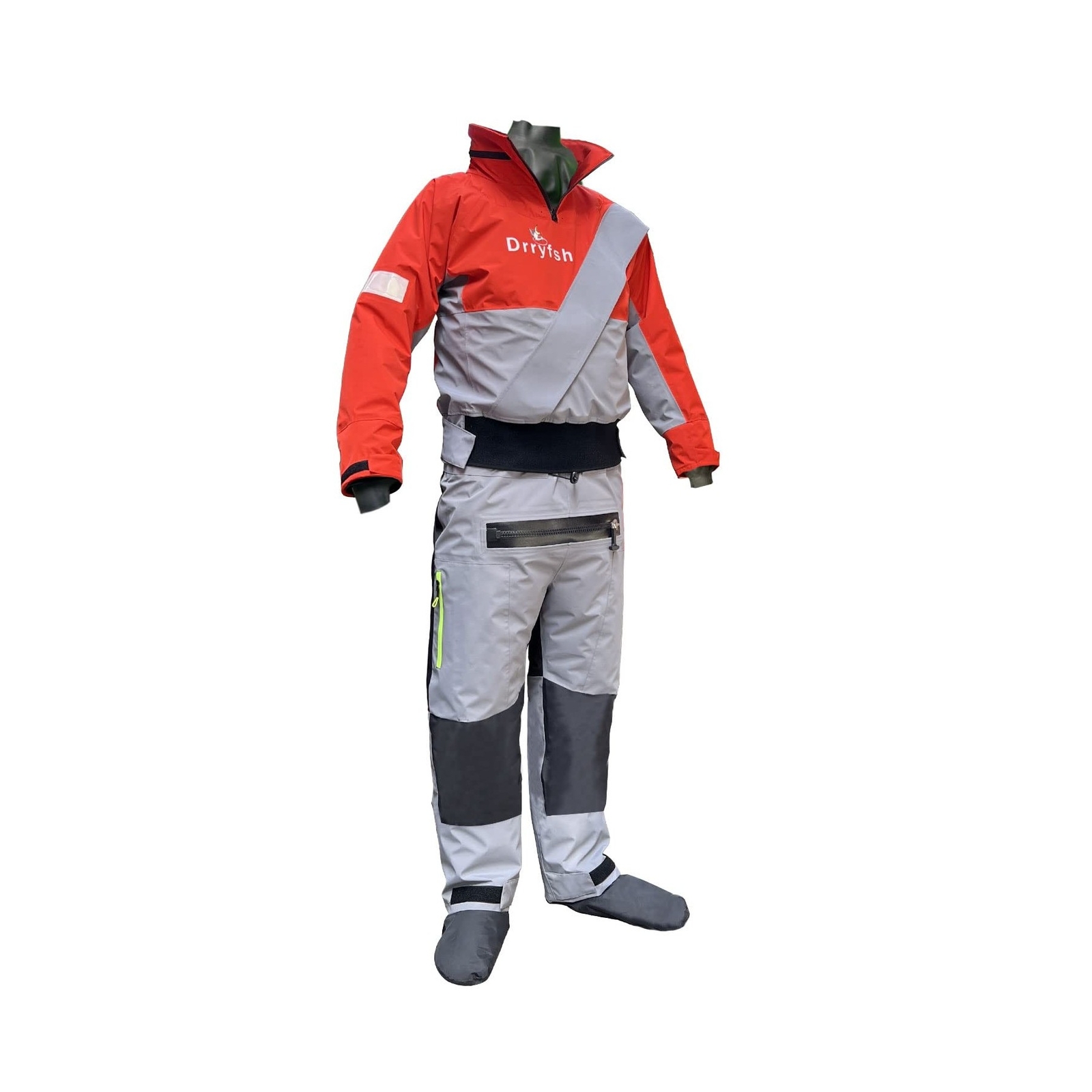 Waterproof Kayak Drysuit with Stowable Hood Breathable Dry Suit for Men ...