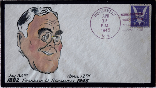 1945 FDR Death Cover Rare Knoll Hand Painted "of the period" Cachet | eBay