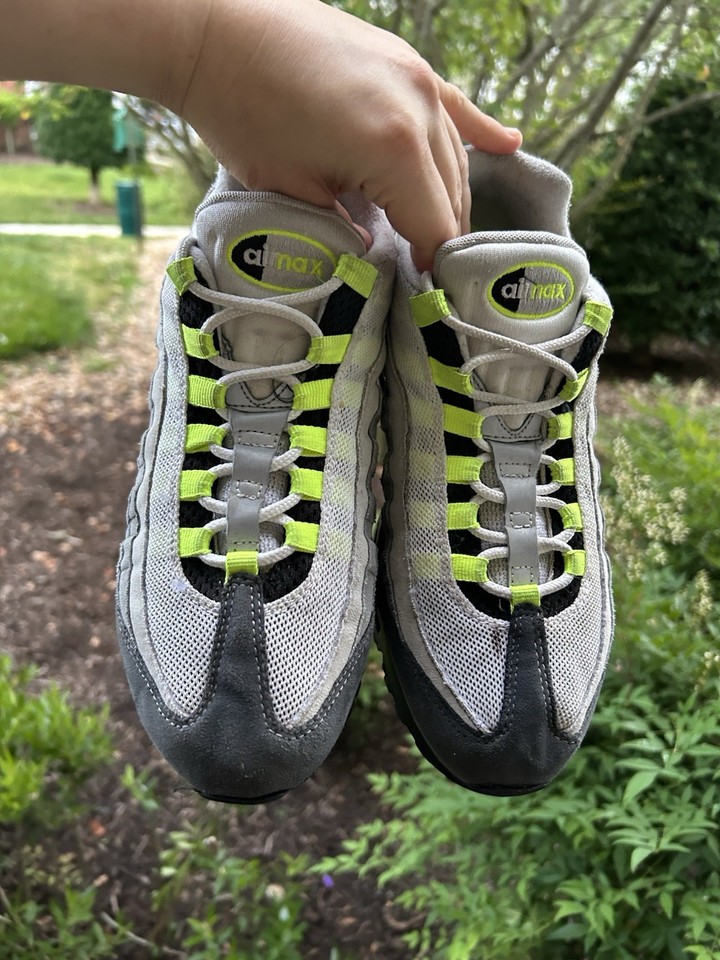 Nike Air Max Neon Volt 95 Green Black Grey White Womens Size 9 2015 | eBay