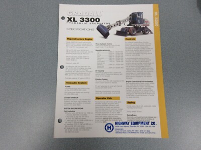 Gradall XL 3300 Excavator 4 Page Brochure | eBay