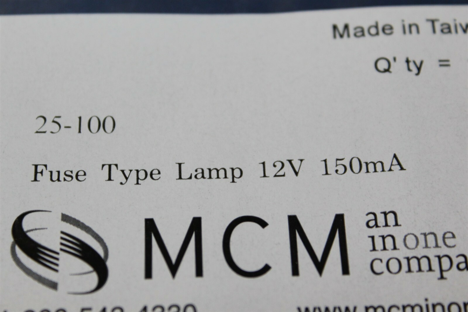 12V 150mA Fuse Type Lamp - MCM 25-100 | eBay