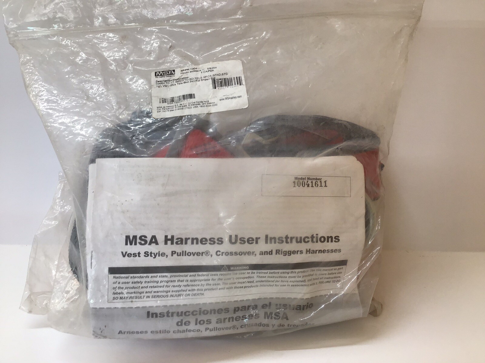 MSA 10041611 TechnaCurv Vest-Style Harness, Standard Size, NEW, FREE ...