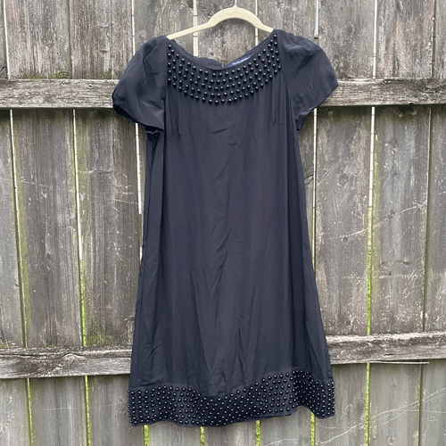 French Connection Black Silk Beaded Dress | 8 | eBay