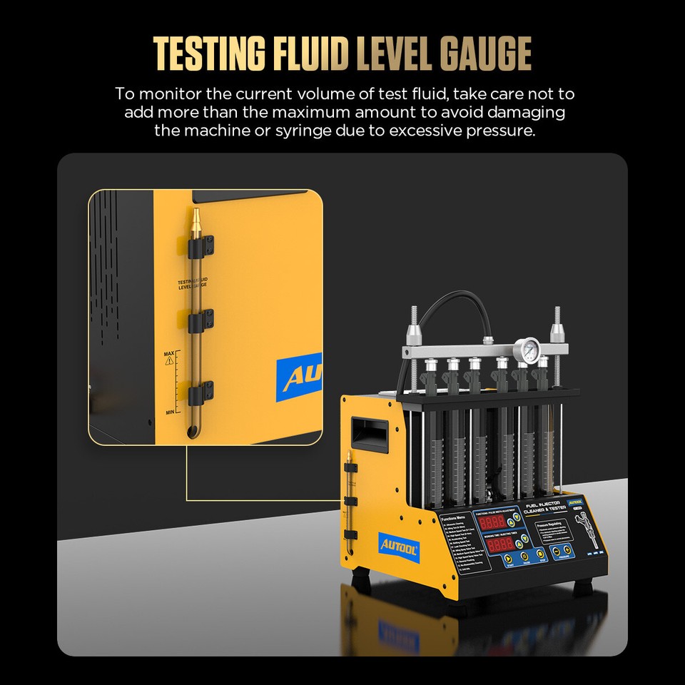 AUTOOL CT200 Ultrasonic Fuel Injector Tester Cleaner Cleaning Machine 6 ...