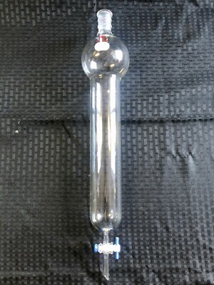 Ace Glass 24/40 500mL Reservoir 2" ID x 12" Column, 2mm PTFE Stopcock ...