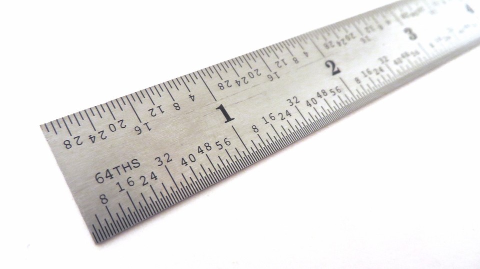 Taytools 6" Machinist Ruler / Rule Scale 4R (1/8, 1/16, 1/32, 1/64 ...
