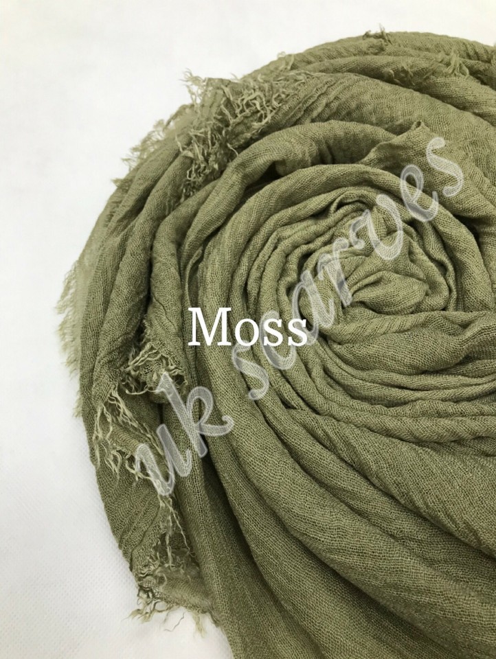 New Style Crinkle Scarf Hijab Plain Maxi Headscarf Crimp Scarves Shawl ...