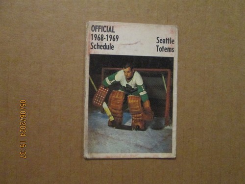WHL Seattle Totems Vintage Defunct Circa 1968-1969 Team Logo Pocket ...