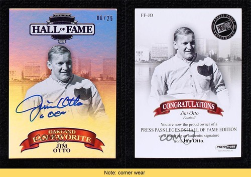 2012 Press Pass Legends Hall of Fame Edition - Fan Favorite Jim Otto # ...