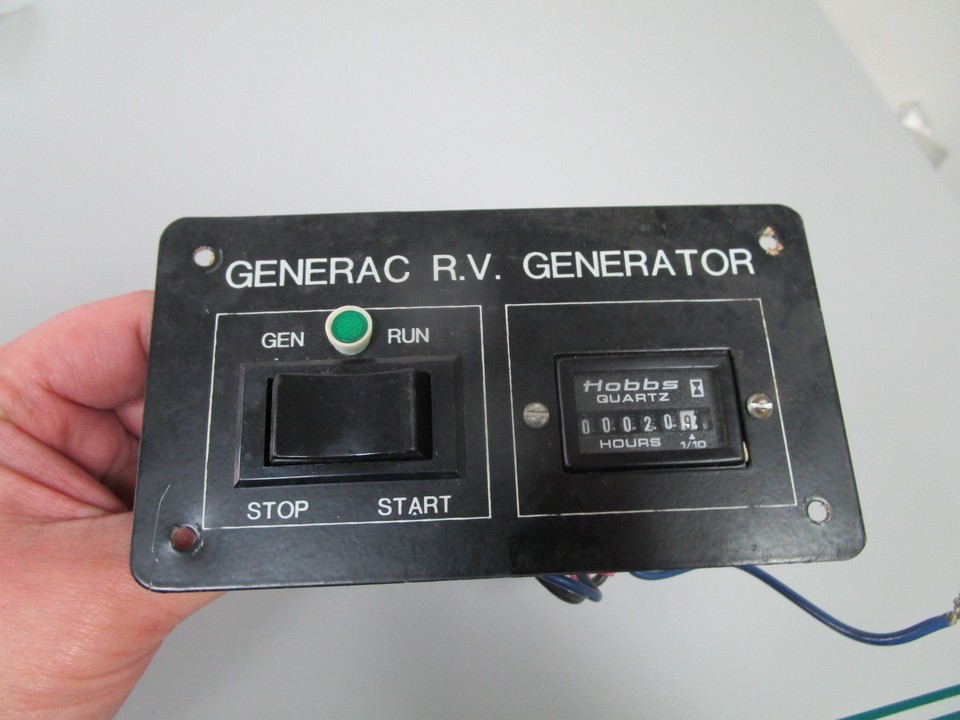 6 MONTH WARRANTY 09043-0 Generac RV Remote Panel W/ Hobbs Quartz Hour ...