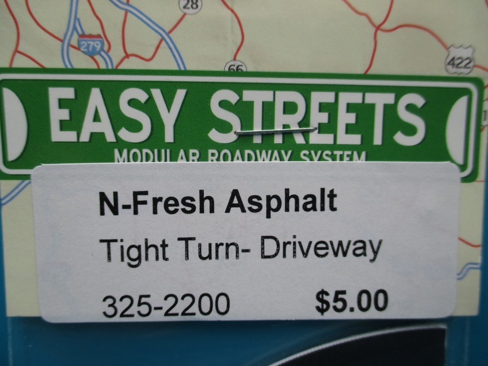 EASY STREETS N SCALE ROADWAY SYSTEM - FRESH ASPHALT - TIGHT CURVE(2 ...