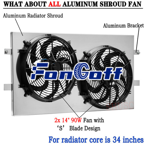 Shroud Electric Fan For Chevy Silverado Suburban Escalade GMC Yukon 34 ...