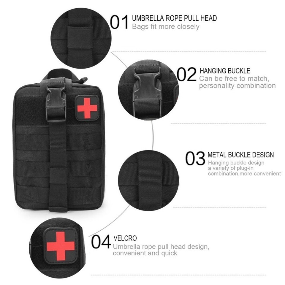 2 PCS Tactical First Aid Kit Medical Molle Rip Away EMT IFAK Survival ...