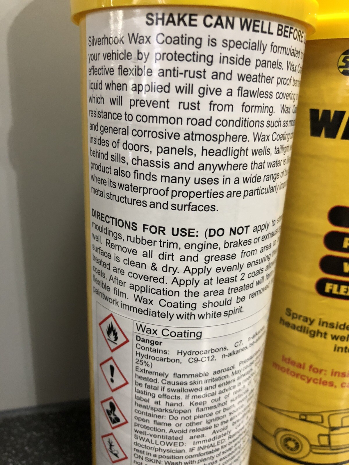 4X SILVER HOOK CLEAR WAX COATING WAXOYL SPRAY RUST PROOFING FOR CARS ...