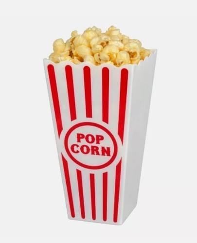 2 Tubs Retro Popcorn Buckets Reusable Bowls Movie Tub Plastic 3.5 Cup ...