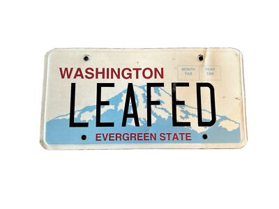 WA WASHINGTON STATE PERSONALIZED LICENSE PLATE #LEAFED NISSAN LEAF TREE ...