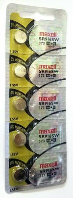 5 FRESH Maxell 373 SR916SW SR68 SR916 Silver Oxide Watch Battery BRAND ...