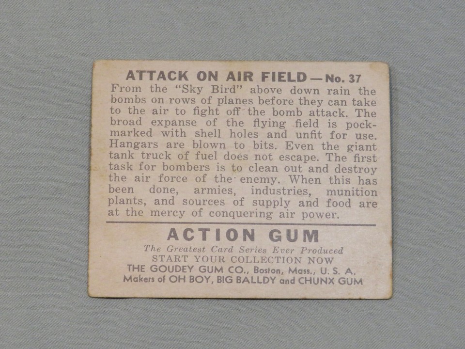 1938-39 R1 Goudy Gum Co Action Gum #37 Attack on Air Field | eBay