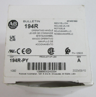 Allen & Bradley - 194R - Red & Yellow Operating Handle | eBay