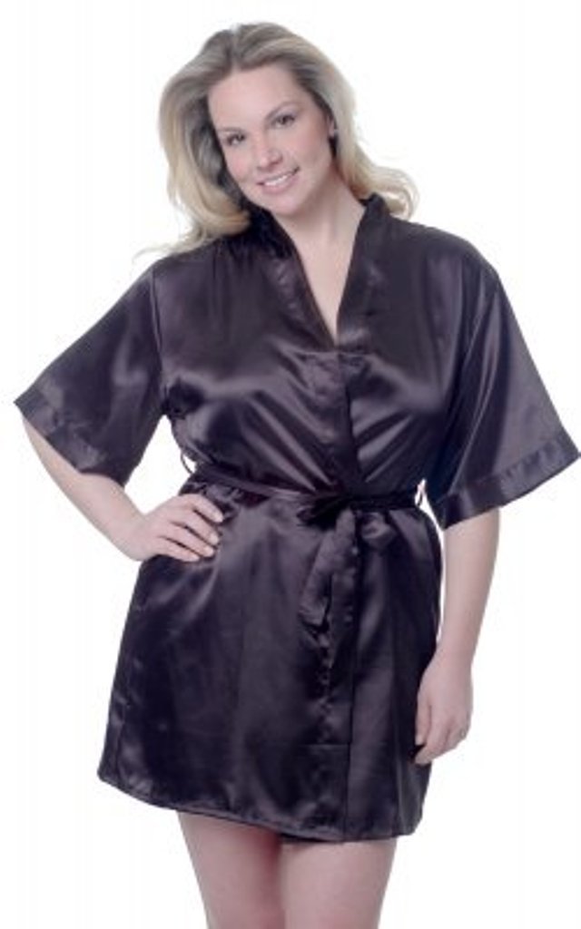 Plus size Lingerie Short Kimono Robe O/S Queen 4X - 6X Assorted Colors ...