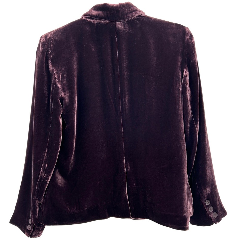Sundance Womens Plum Silk Blend Velvet Blazer Jacket Size P4 Notch ...