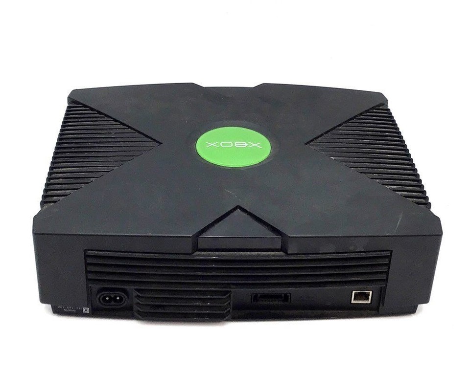 Microsoft Xbox Original Console Black Video Game System with Power Cord ...