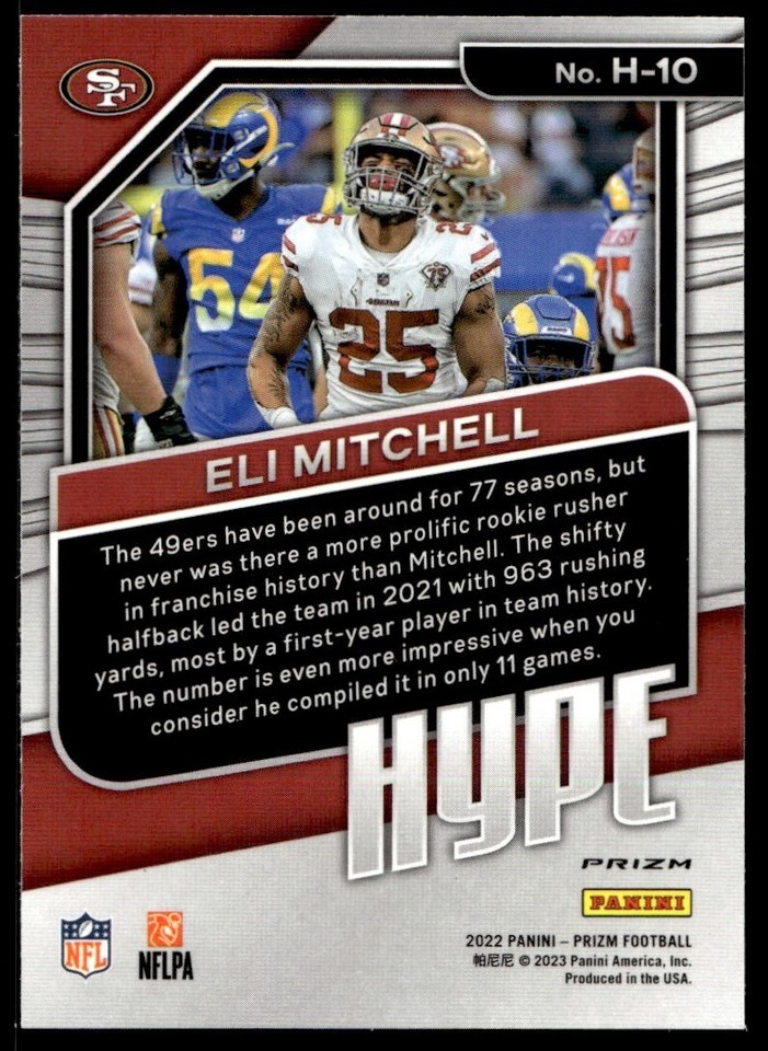 2022 Panini Prizm Hype Silver Eli Mitchell G29 San Francisco 49ers #H-10 | eBay