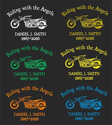MOTORCYCLE MEMORIAL CAR WINDOW DECAL...PICK YOUR SIZE AND COLOR | eBay