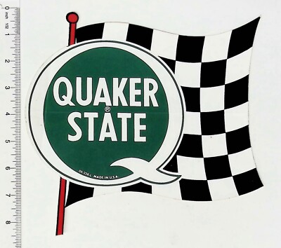 1970's Quaker State oil Racing Decal Checker Flag | eBay
