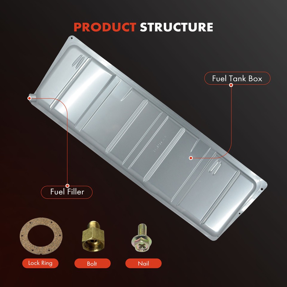18 Gallons Silver Galvanized Steel Fuel Tank for Ford F-100 1957-1960 ...