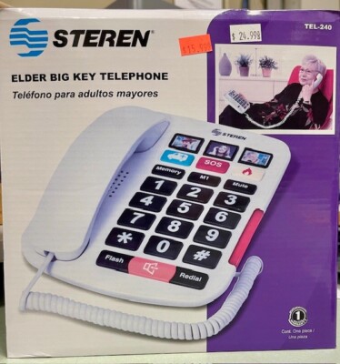 New Old Stock Steren Elder Big Key Telephone TEL-240 phone NO CORD ...