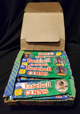 (1) NEW PACK of VINTAGE 1990 TOPPS Baseball Coins (3 Coins per Pack ...