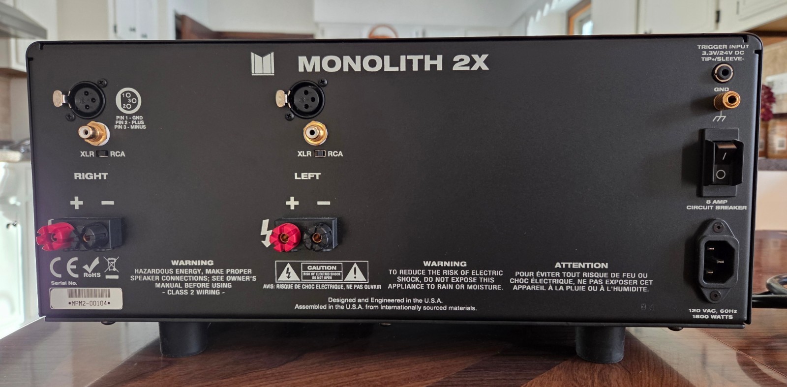 MONOLITH 2X STEREO POWER AMP 2 CHANNELS, 200 WATTS PER CHNL, EXCELLENT ...