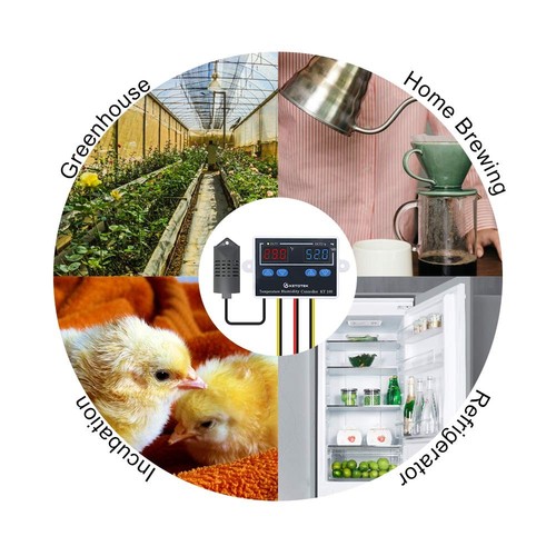Temperature Humidity Controller Digital Thermostat Module 120V, Heating ...