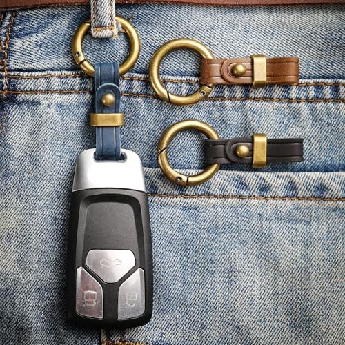 Creative Leather Car Keychain Key Fob Quick Release Metal Key Chain ...